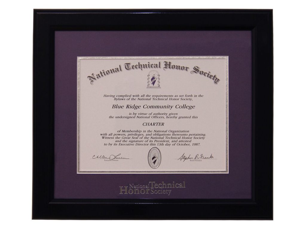 Deluxe Certificate Frame - NTHS